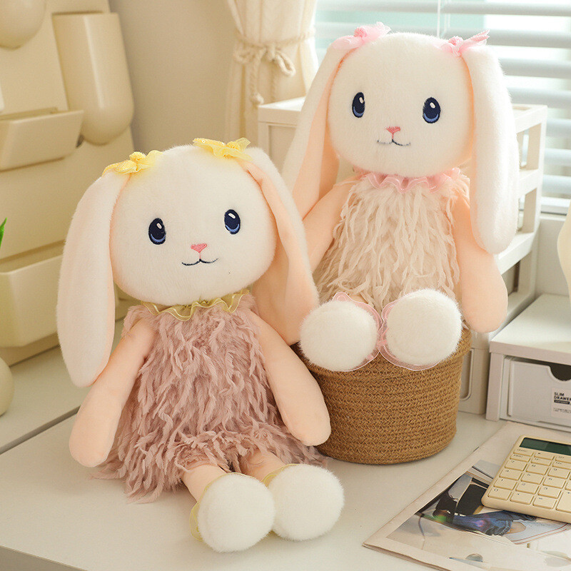 Cute Retro Bunny Plush Doll Snuggly Rabbit Toy Lovely Gift For Girls ...