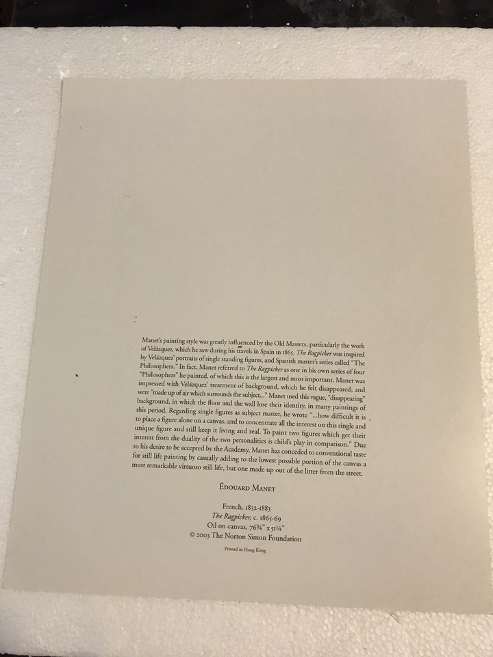 The Ragpicker Edouard Manet Wall Art Giclee Print 10 X 12 Inch | eBay