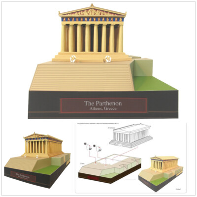Brand New DIY The Parthenon Temple 3D Paper Model Famous Building ...