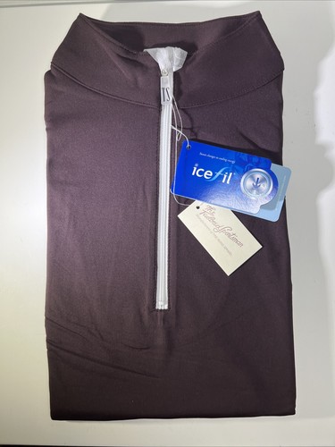 Tailored Sportsman ICEFIL Short Sleeve Ziptop Shirt Boysenberry/ White ...