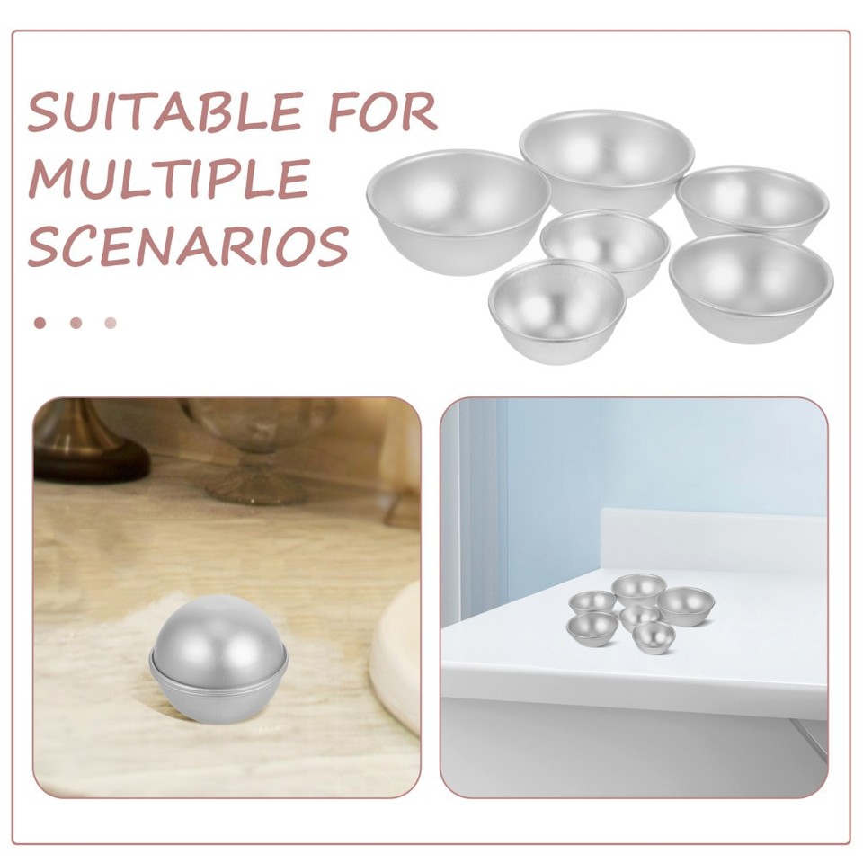 6pcs Convenient Bath Salt Balls Mold Sphere Baking Mold Bathing Ball ...