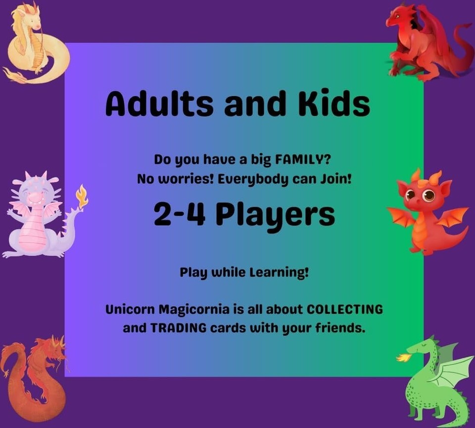 UNICORN MAGICORNIA Card Game Unicorns & Dragons Game, 2 - 4 Player. 4 ...