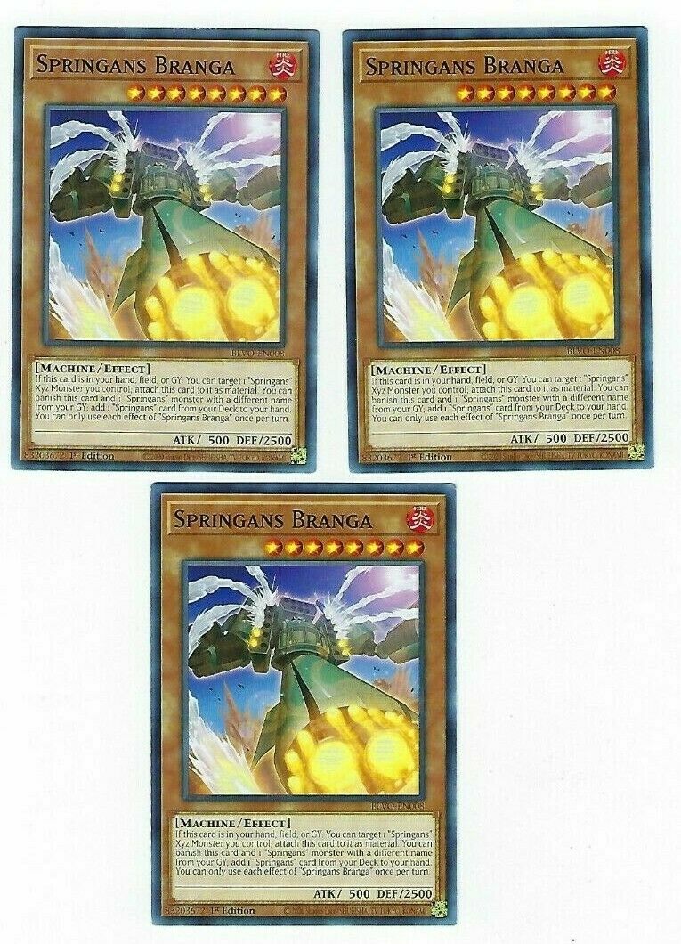 Yu-Gi-Oh! - 3X SPRINGANS BRANGA - BLVO-EN008 -1st EDITION - NM/M - NEW ...