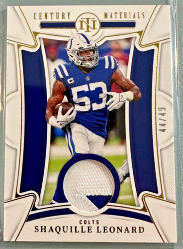 SHAQUILLE LEONARD 2022 National Treasures Century Materials Gold Patch ...