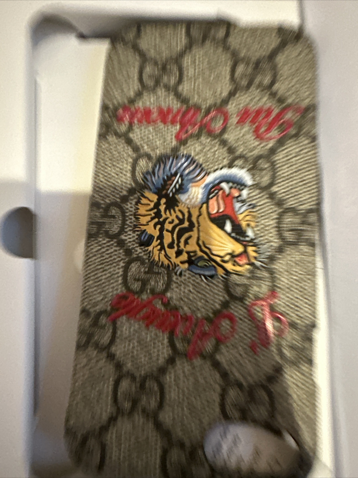 100% Auth Gucci Tiger Logo Supreme Monogram iPhone 7 Phone Case $900 | eBay