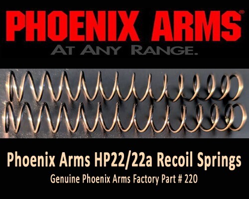 Genuine Phoenix Arms / 2 NEW RECOIL SPRINGS For HP22 & HP22a Factory ...