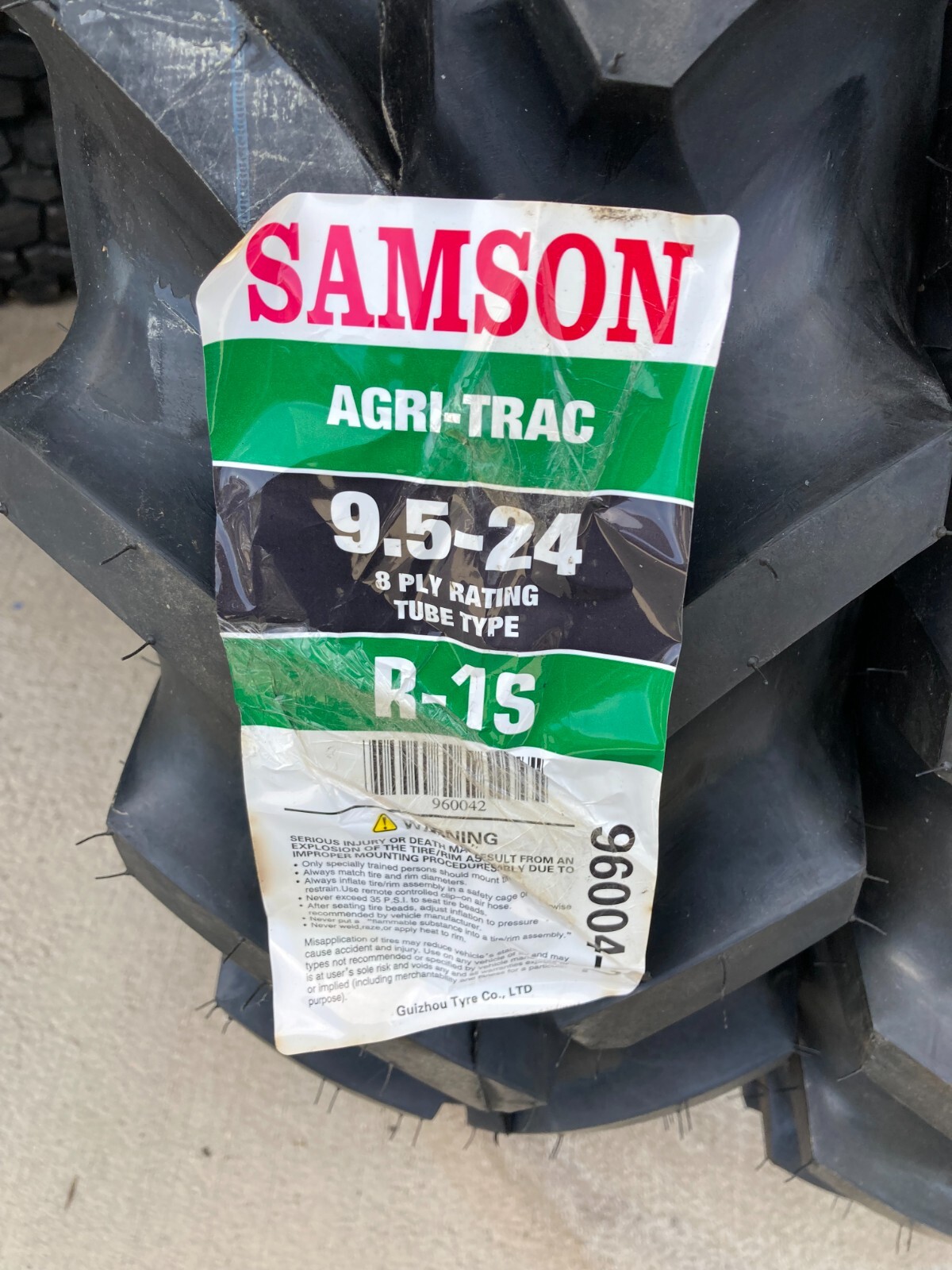 2 9.5x24 Samson R-1 Tractor Tread 8 ply TT Farm Tire | 960042 ...