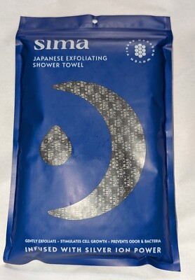 Sima Japanese Exfoliating Face Body Shower Towel Silver Infused Brand ...