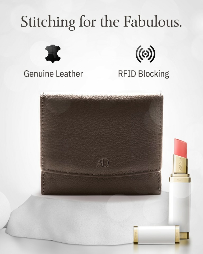 Leather Wallets For Women - Trifold Womens Wallet With Coin Purse RFID ...