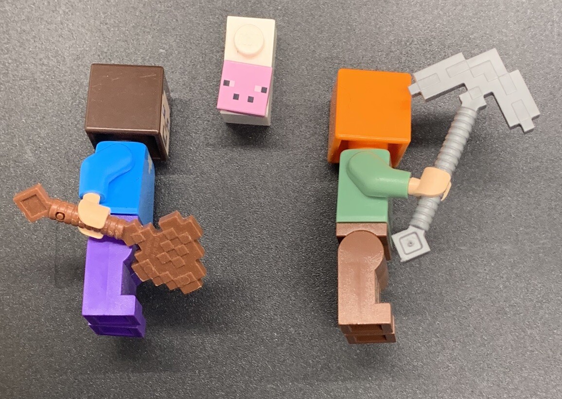 Lego Minecraft Minifigure Lot Skeleton Steve Alex Weapons TNT Pig | eBay.de