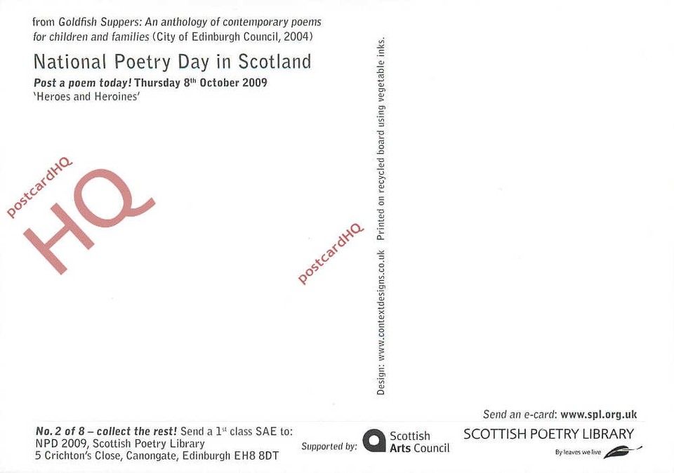 Picture Postcard~ National Poetry Day (Scotland) Diana Hendry, Football ...