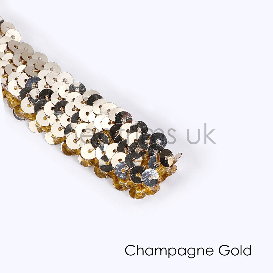 Stretch Sequin Elastic Trimming 2cm 20 Colors Washable Craft Costume ...