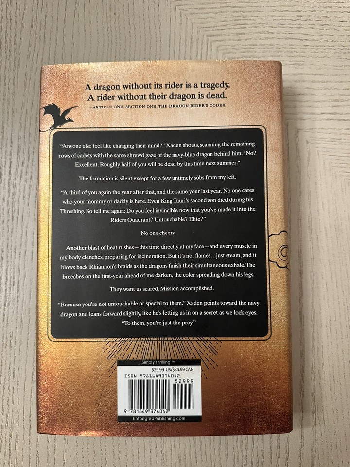 Fourth Wing by Rebecca Yarros - 1st First Edition Sprayed Edges ...