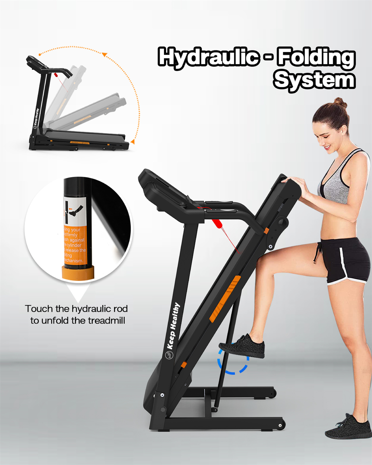 3.5 HP Folding Incline Treadmill Heavy Duty Electric Motorized Running ...