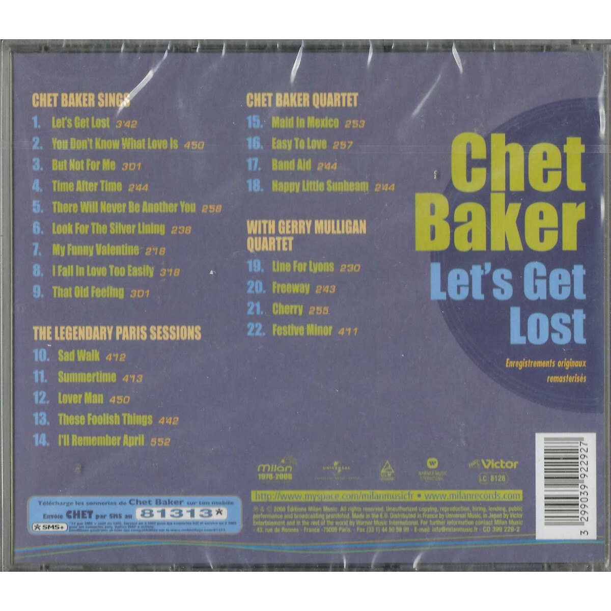 Chet Baker In Milan Vinyl Windows