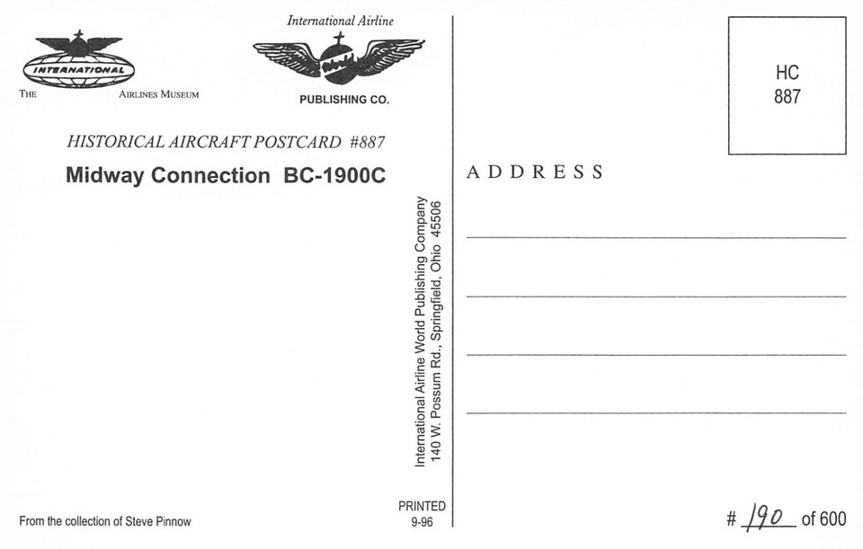 Airline Postcards MIDWAY CONNECTION BC-1900C | eBay