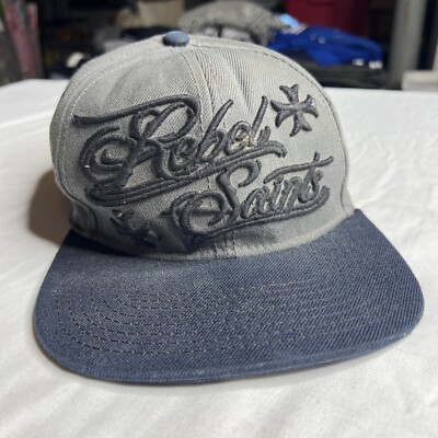 Rebel Saints By Affliction Men’s SnapBack Hat Logo Gray Black OSFM | eBay