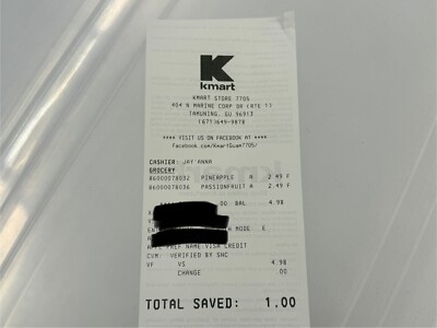 Kmart Guam Receipt Tamuning | eBay