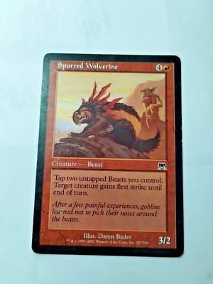 MTG Spurred Wolverine Onslaught 237/350 Regular Common -Some Edge Wear ...