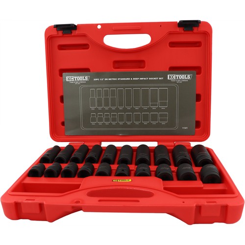 KC Tools Socket Set 20pc 1/2" Dr Standard and Deep Metric Impact Socket Set | eBay