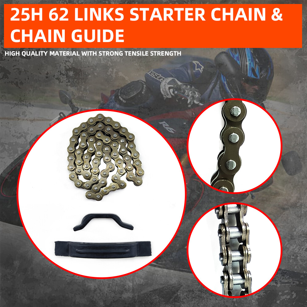 ATV Starter Chain & Chain Guides Set For Chinese 4-stroke 50cc 70 90 ...