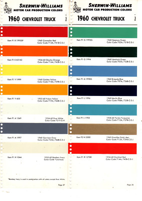 1954 1955 1956 1957 1958 1959 1960 Chevrolet Trucks Paint Chips 60 SW ...