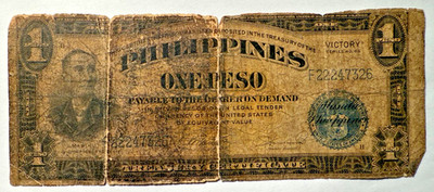 1922 Philippines One Peso Banknote Series 66 VICTORY Note | eBay