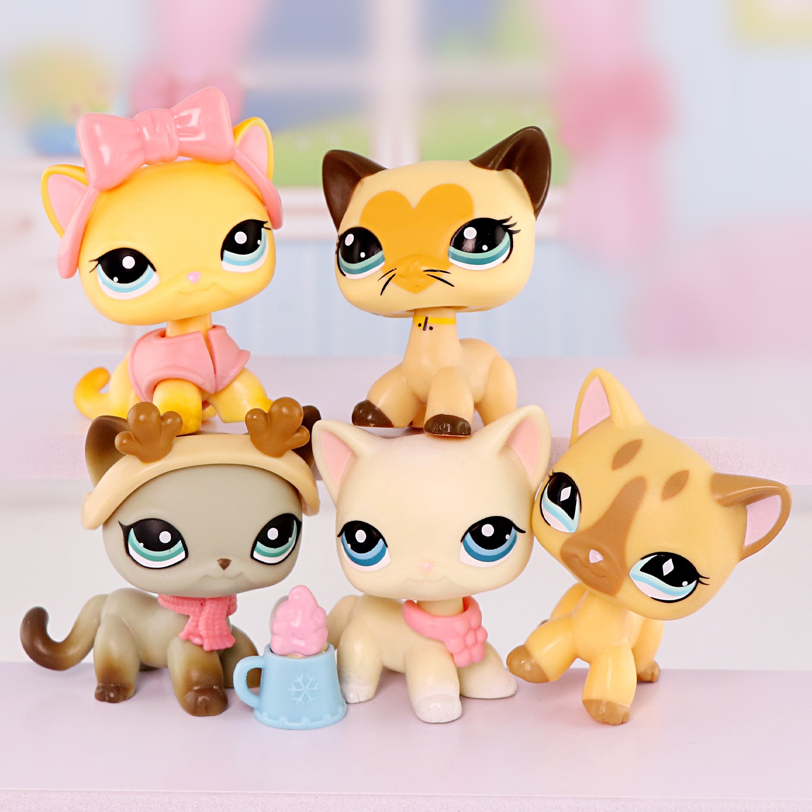 5pcs Mini LPS Shop LPS Cats Toys Shorthair Cat#339#391#3573#410#886 Kid ...