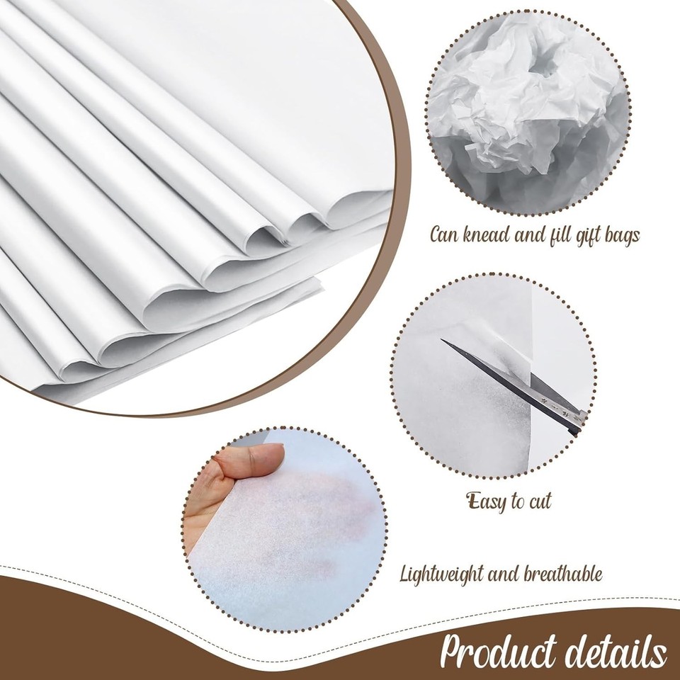 200 Sheets 20 X 30 Inch Acid Free Tissue Paper for Storage, Unbuffered ...