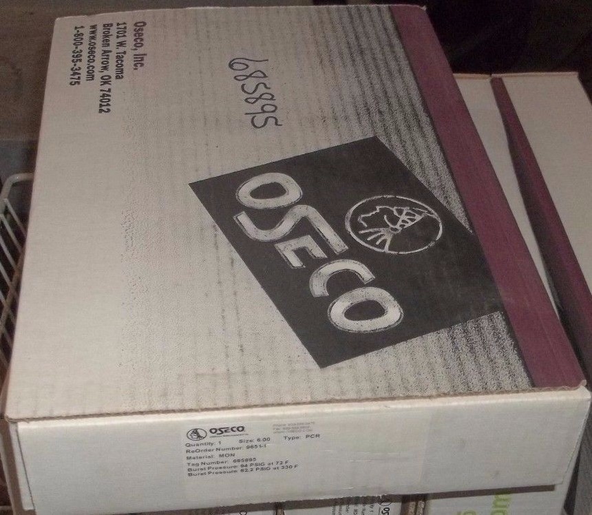 OSECO RUPTURE DISC DISK 6" PCR 9651-1 MON 685895 94 PSIG 82.2 PSIG RD ...