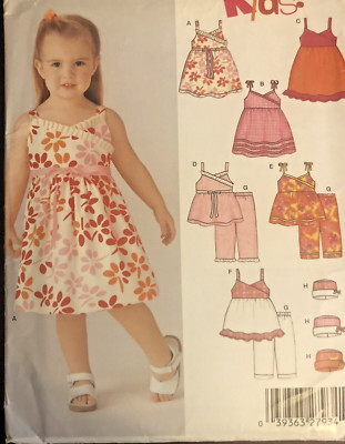 VTG 2004 NEW LOOK 6396 Multi SZ Infant-Toddler Sundress Top Capris Hat ...