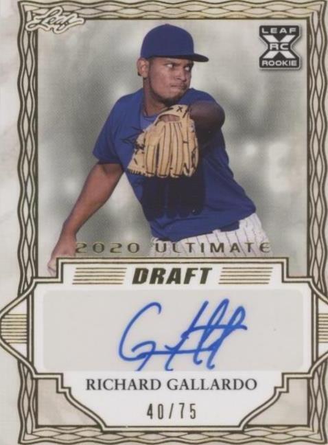 2020 Leaf Ultimate Draft - Richard Gallardo #BA-RG3 Gold /75 (AU, RC ...