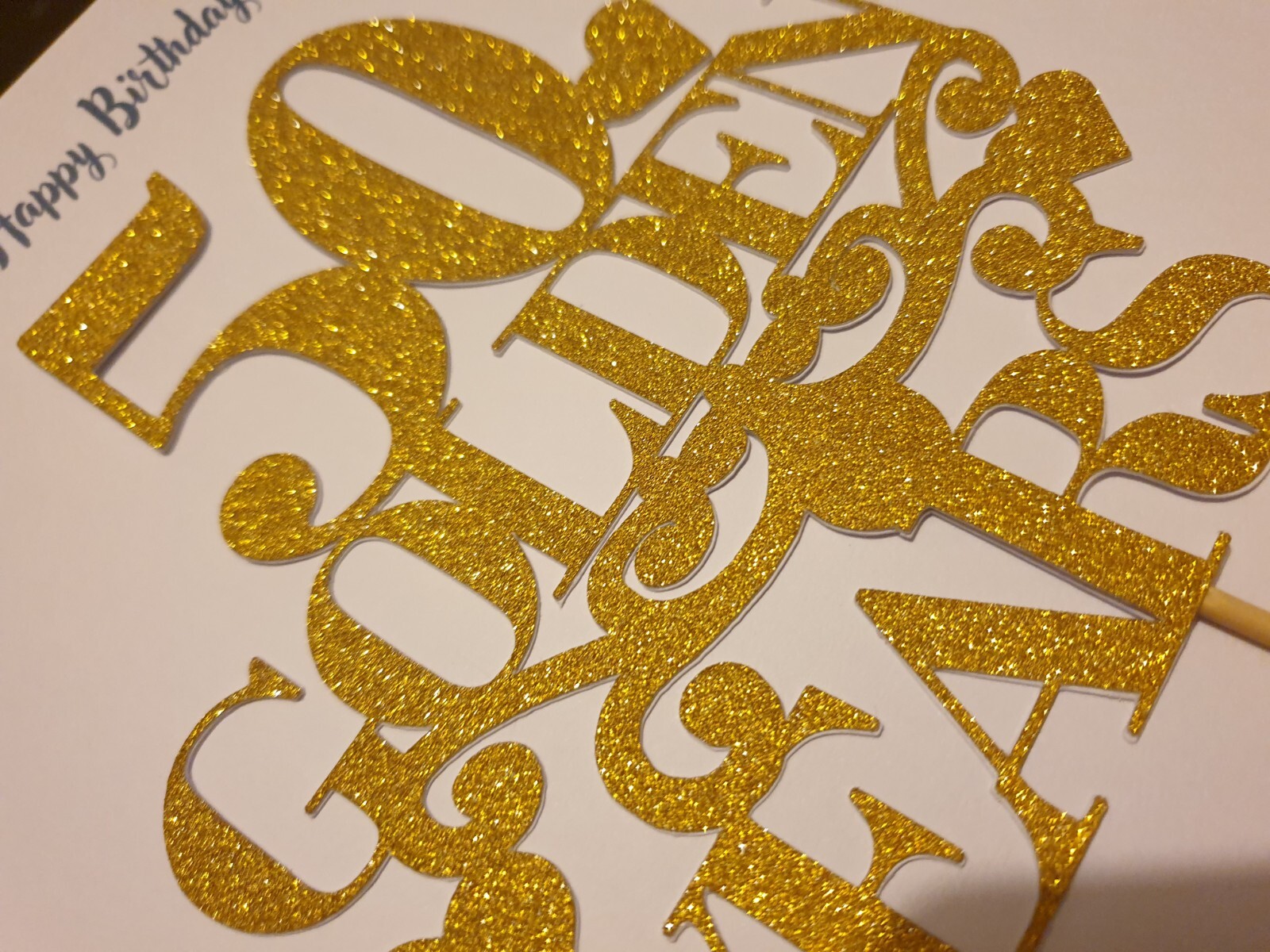 50 Golden Years Gold Glitter Cake Topper for 50th Golden Wedding ...
