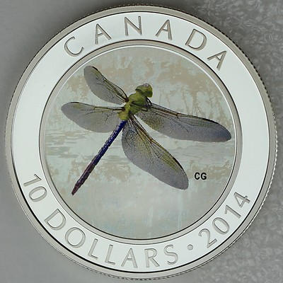 Canada 2014 $10 Green Darner, Dragonflies #2, 1/2 oz. Pure Silver ...