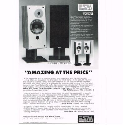 1987 ESM Energy 22 Pro Monitor Speakers Stereo Hi-Fi Vintage Ad | eBay