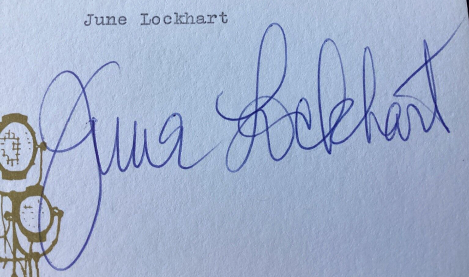 Actress JUNE LOCKHART Personally Autographed Signed MOVIE THEATER Card ...
