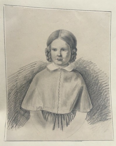 Old graphite drawing, Portrait of a young girl, 19th century | eBay