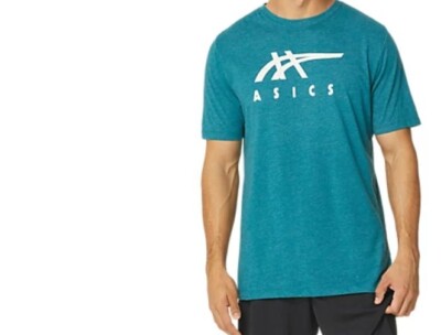 Asics Stripe Tee (XS) 2031D145 326 Velvet Pine Heather | eBay