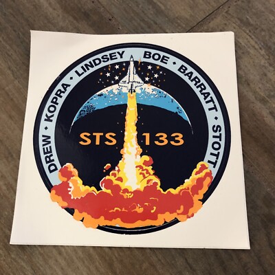 VINTAGE NASA STS 133 STICKER DREW LINDSEY KOPRA BOE BARRATT STOTT | eBay