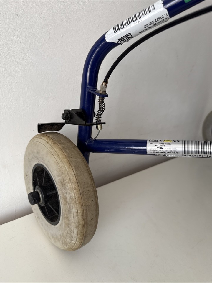 NRS Ultra Lightweight Tri Walker Three Wheel Rollator Mobility Walking ...