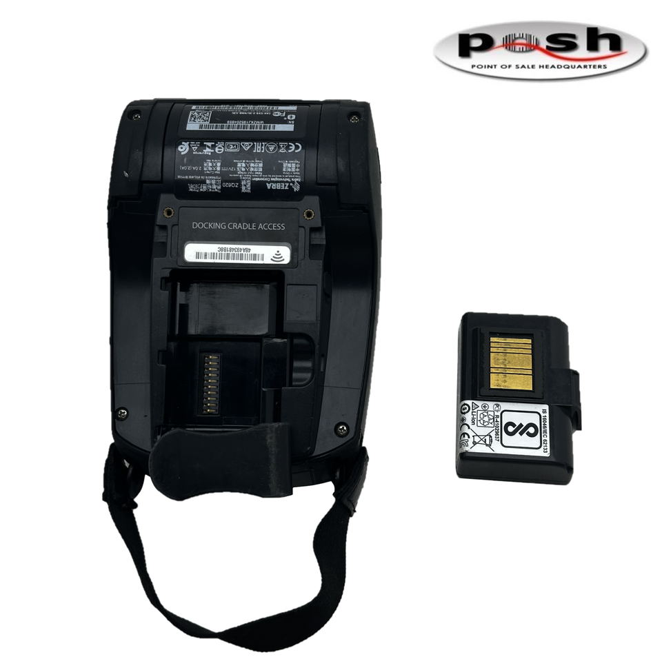 Zebra ZQ620 Mobile Label Printer: ZQ62-AUW1001-W1Z - W/ Battery ...