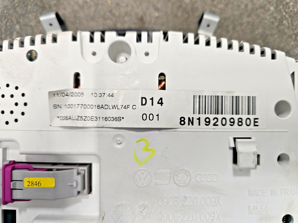 03 04 05 06 Audi TT Instrument Speedometer Cluster MPH Speedometer ...