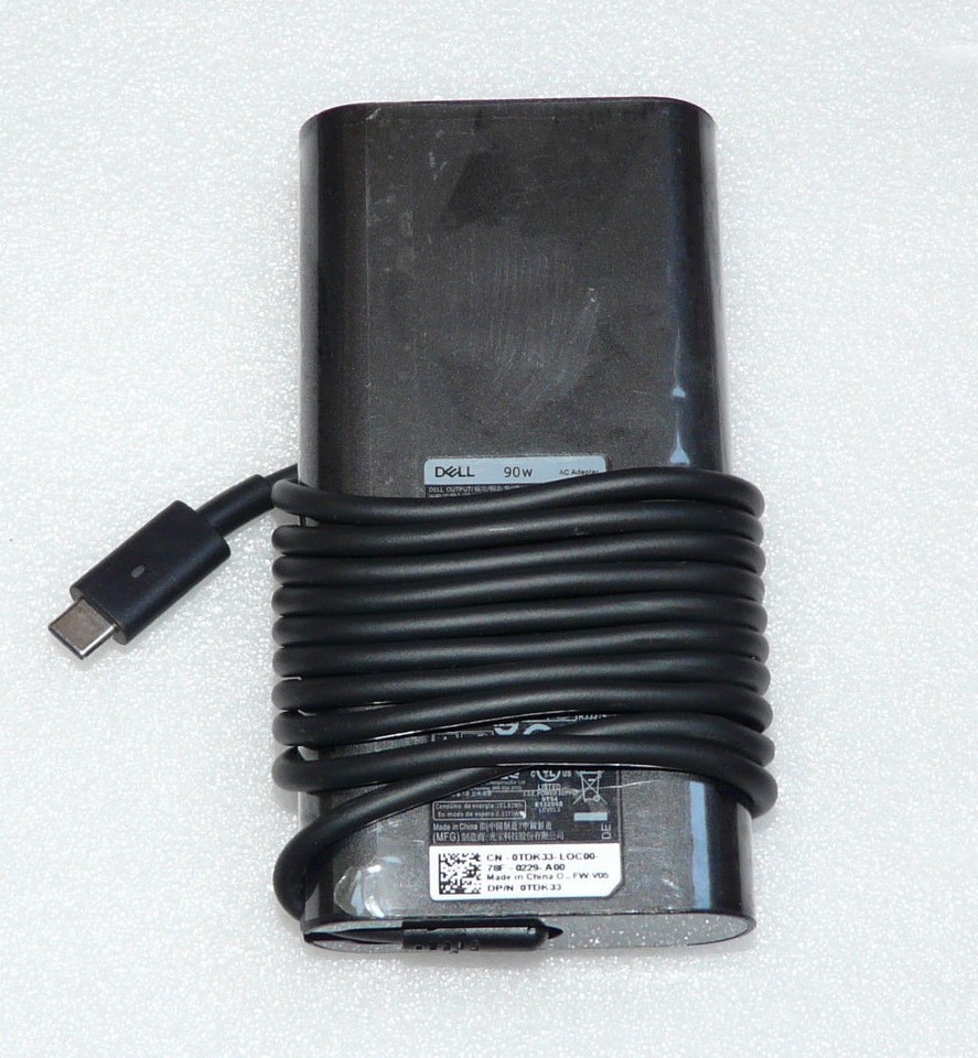 NEW GENUINE DELL XPS 12 9250 13 9360 9365 15 9560 90W USB-C CHARGER ...