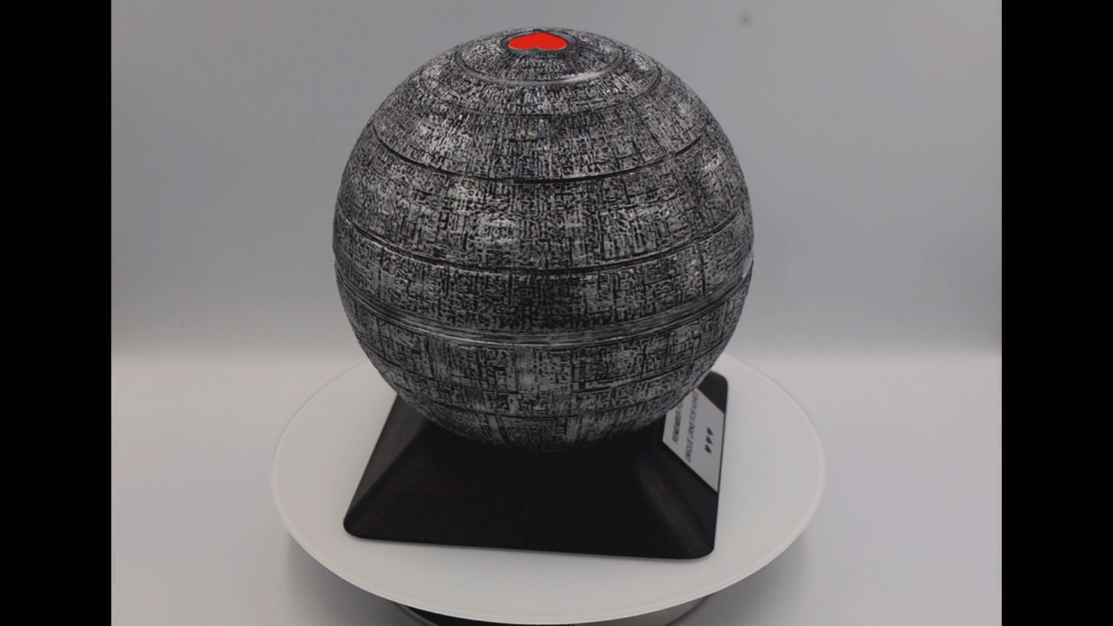 Cremation Urn Inspired By a Star Wars Death Star With a Red Heart on ...