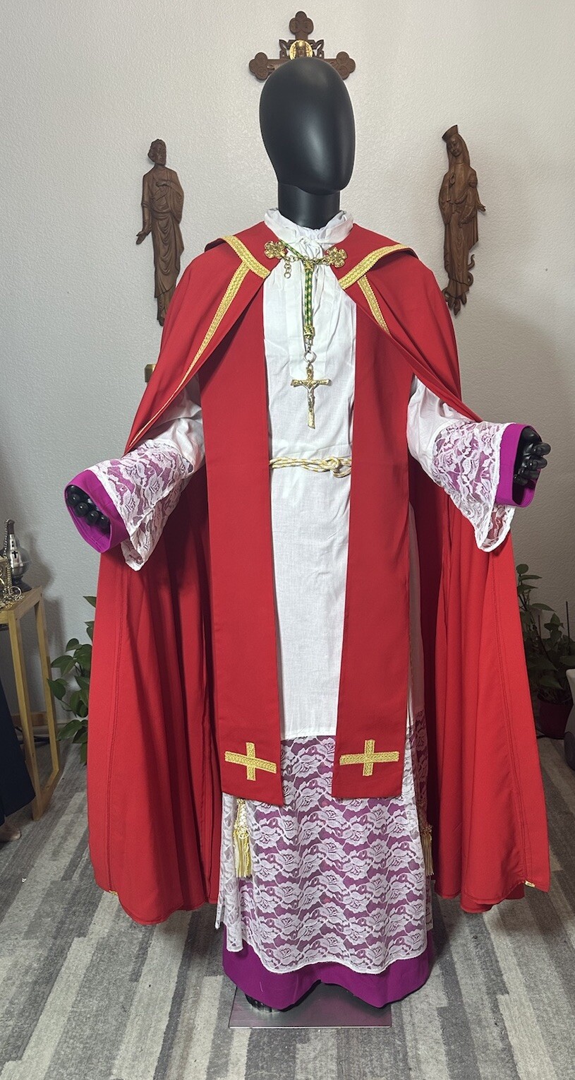 Red Cope + Stole Church Vestment Chasuble | eBay