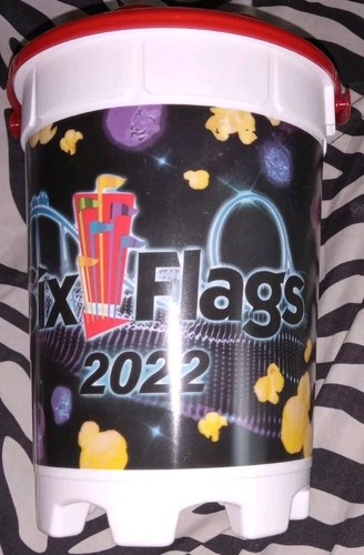 Six Flags 2022 Popcorn Bucket Whirley Drink Works! | eBay
