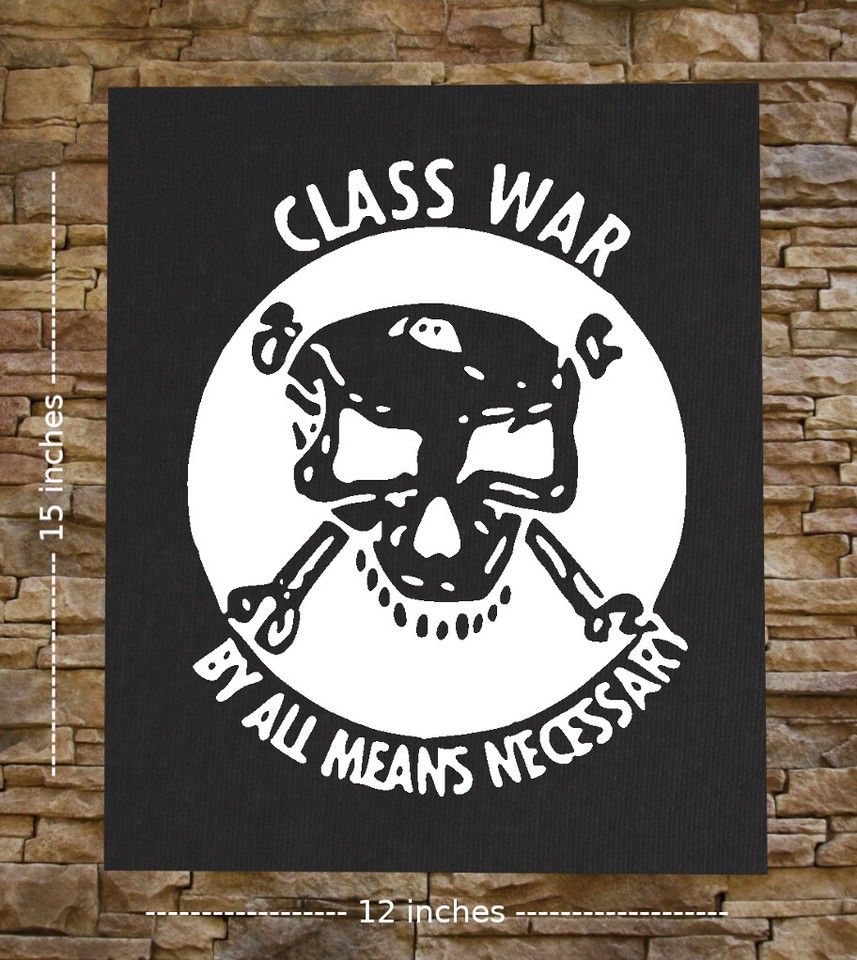 Class War Canvas Print / BACK Patch - Human Liberation Rights Anarchy ...