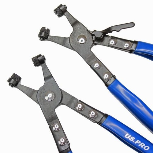 US PRO Tools 2PC Hose Clamp Plier Set V & Cross Slot Jaws Coolant Pipe ...