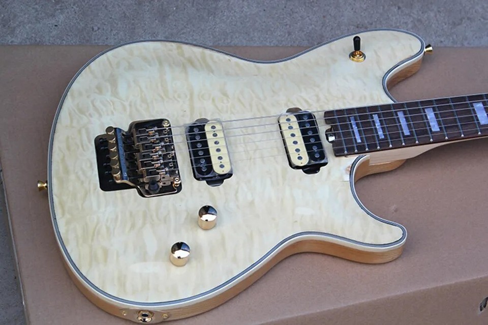 Natural Wood Color Electric Guitar ASH Body,Quilted Maple Veneer High ...