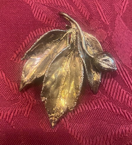 Vintage Tilia Danmark Sterling Silver Goldwash Leaf Brooch | eBay